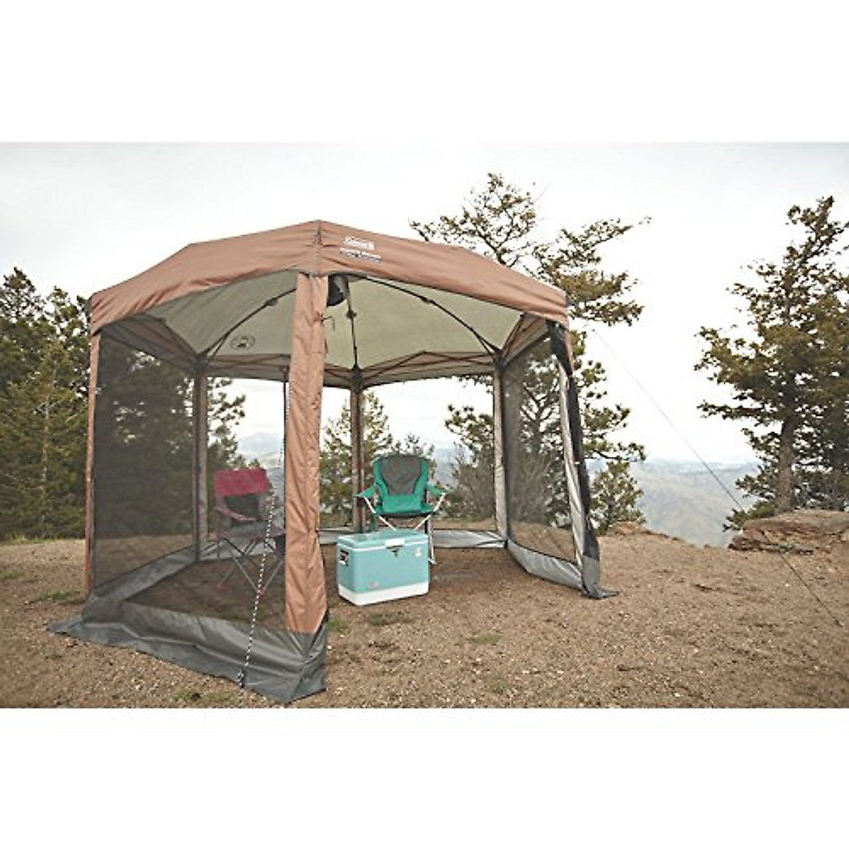 Coleman Back Home Screened Canopy Tent with Instant Setup, Screenhouse Outdoor Canopy and Sun Shade with 1 Minute Set Up