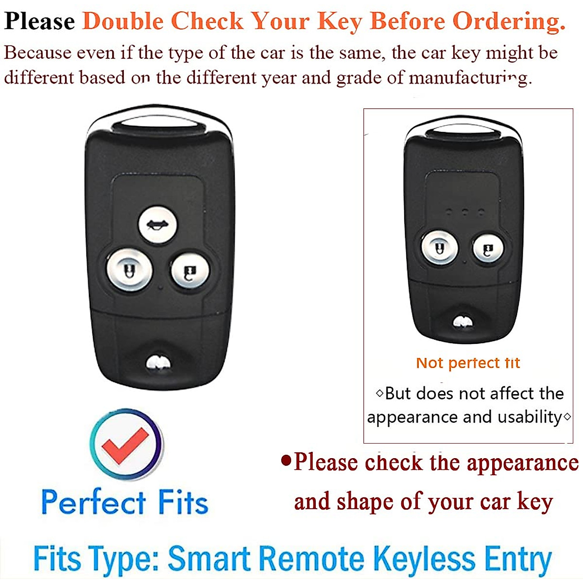 SANRILY Keyless Golden-Edge 3 Button Flip Key Fob Cover for Acura MDX TL TSX ZDX RSX for Honda Civic IX Pilot Accord 8 CRV Jazz HRV Key Case with Leather Keychain Blue