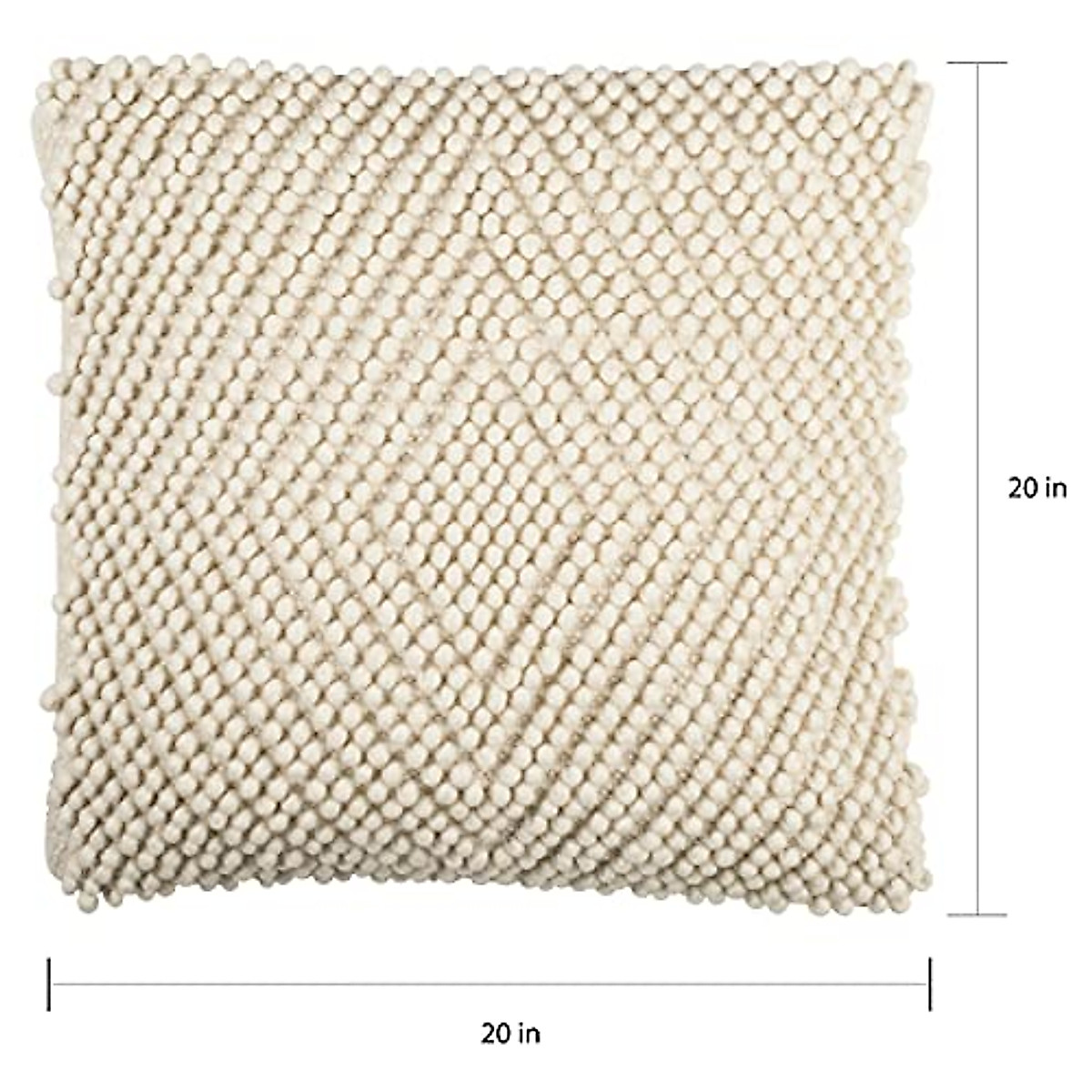 Safavieh Collection Diamond Loop 20" Throw Pillow, Natural