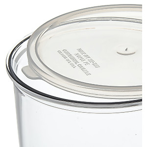 Carlisle FoodService Products Classic Round Storage Container Crock with Lid for Kitchen, Restaurants, Home, Plastic, 2.7 Quarts, Clear