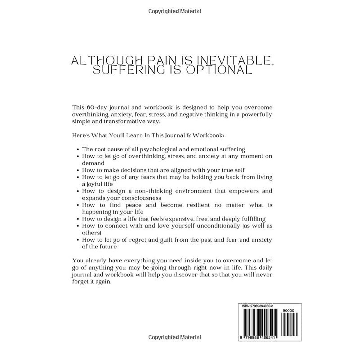 Healing Anxiety & Overthinking Journal & Workbook: Let Go Of Anxiety, Overcome Fear, Find Peace & End Suffering