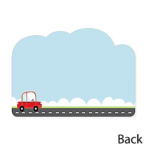 Big Dot of Happiness Cars, Trains, and Airplanes - Shaped Thank You Cards - Transportation Birthday Party Thank You Note Cards with Envelopes - Set of 12