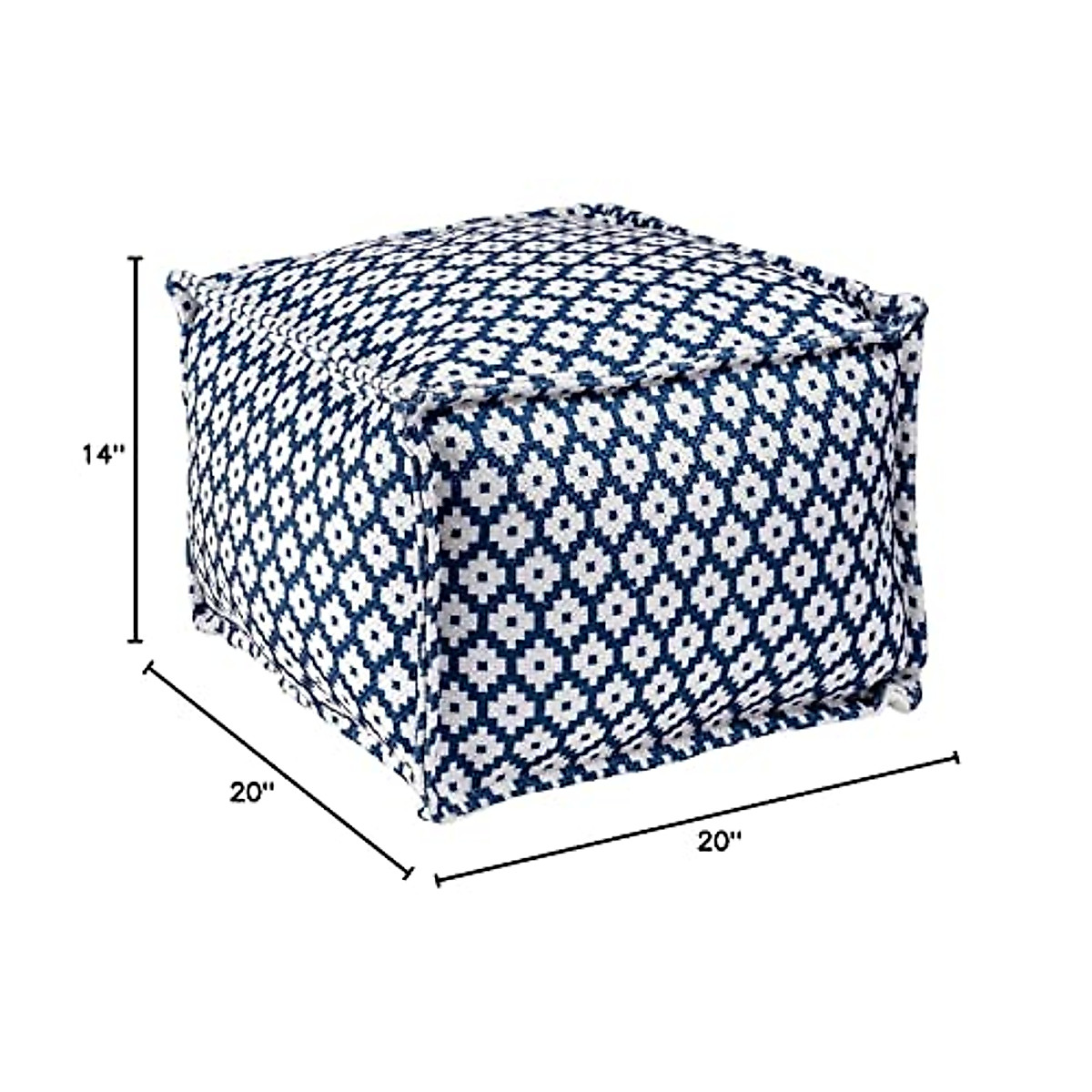 nuLOOM Oia Printed Indoor/Outdoor Filled Ottoman Pouf