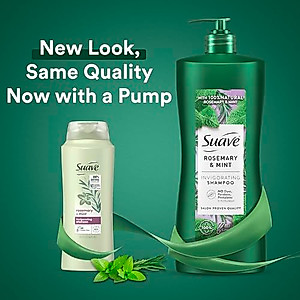 Suave Professionals Invigorating Shampoo for Dry and Damaged Hair Rosemary and Mint Paraben free and Dye free Hair 28 fl oz