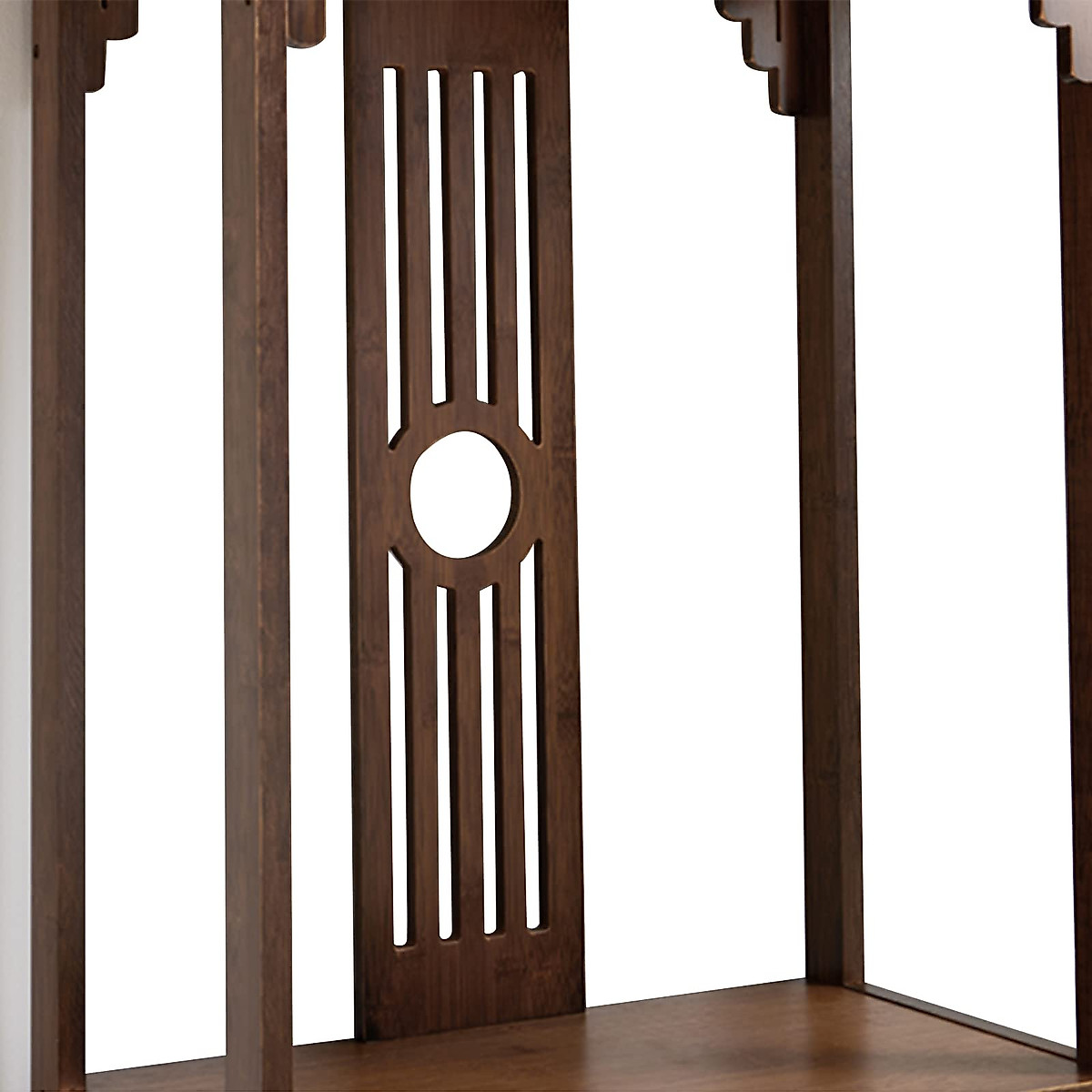 QUEWATSA 2-Tier Entryway Vintage Table, Bamboo Storage Console Table Sofa Table End Table Plant Photo Displaying Shelf Vintage Storage Shelves Living Room Long Accent End Table Sideboard (102*29*83cm)