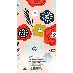 Vintage Blooms Fleurs Classiques 2022 3.5 x 6.5 Inch Two Year Monthly Pocket Planner, Flower Artwork Design