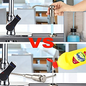 Sink Soap Dispenser Extension Tube Kit, Upgraded 47" Under Counter Kitchen Sink Dish Soap Dispenser Hose with Metal Check Valve, Never Fill The Little Bottle Again