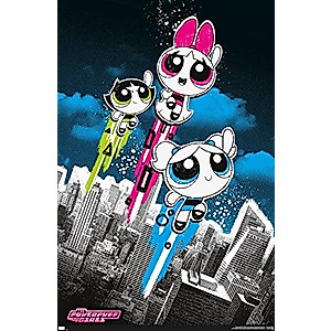 Trends International Powerpuff Girls-Group City Wall Poster, 22.375" x 34", Premium Unframed Version