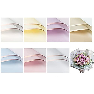 Xshelley(21pcs 7 colors 22.8 * 22.8 inches flower shop bouquet, DIY crafts, gift packaging or gift box packaging, waterproof flower wrapping paper