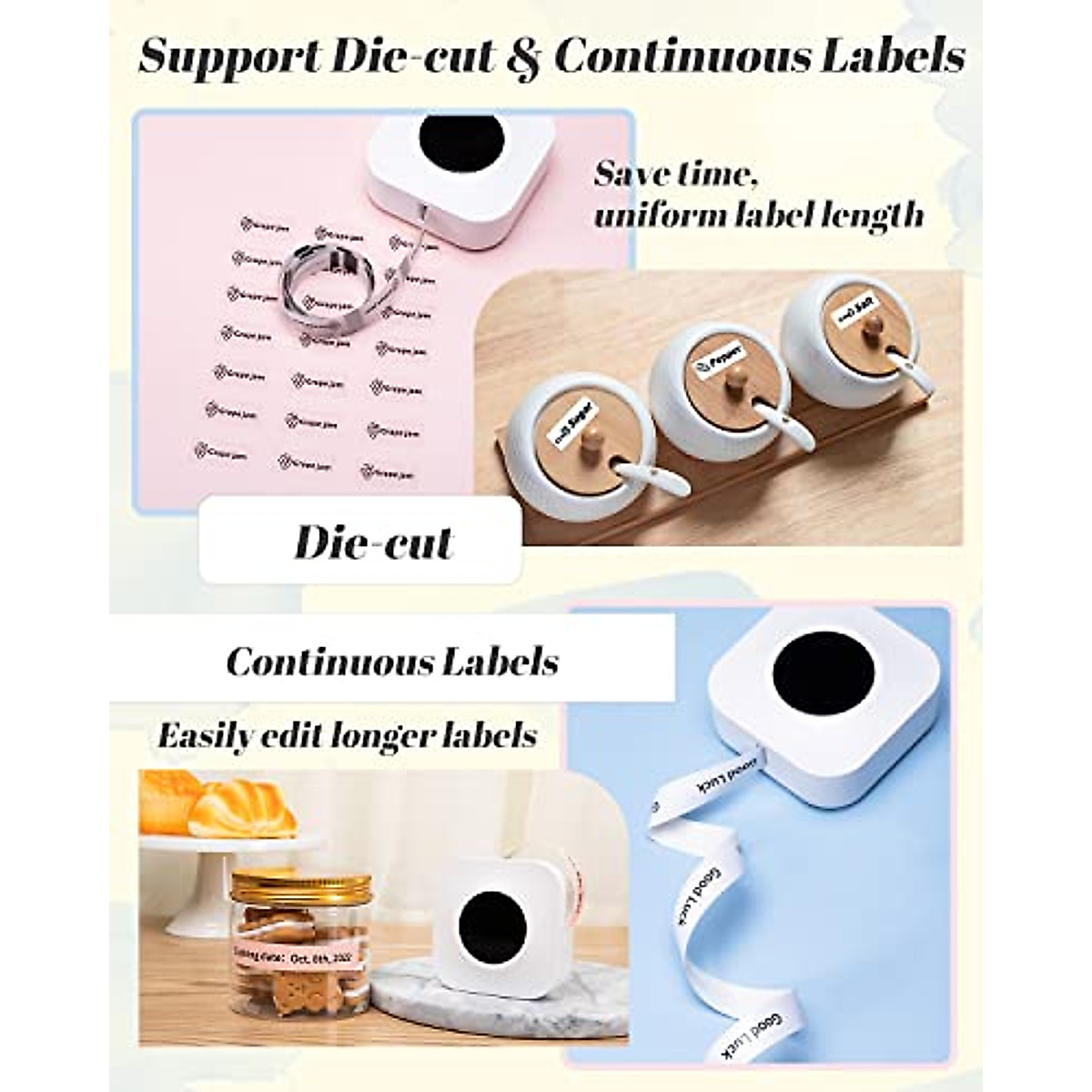 Phomemo Mini Label Maker Q30S Bluetooth Small Label Maker Machine, Handheld Label Maker Wireless Thermal Labeler Printer, for Home Office Organization, Green