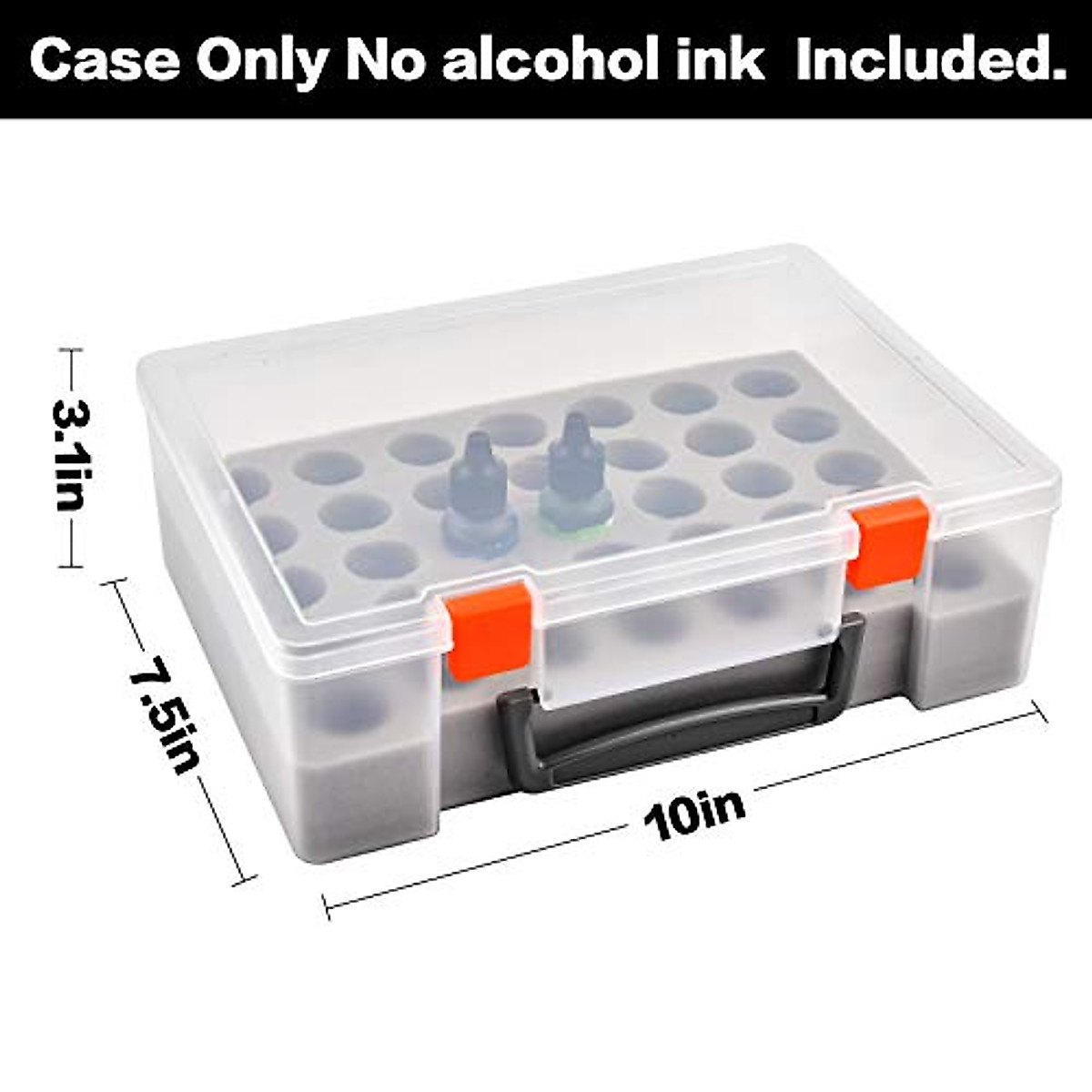 Alcohol Ink Storage Organizer Carrying Case, Holds 35pcs 0.35oz, 0.5oz Bottles of Alcohol Ink Set/for Stickles Glitter Glue/for Glossy Accents/for Reinkers, Paint Travel Box Container (Case Only)
