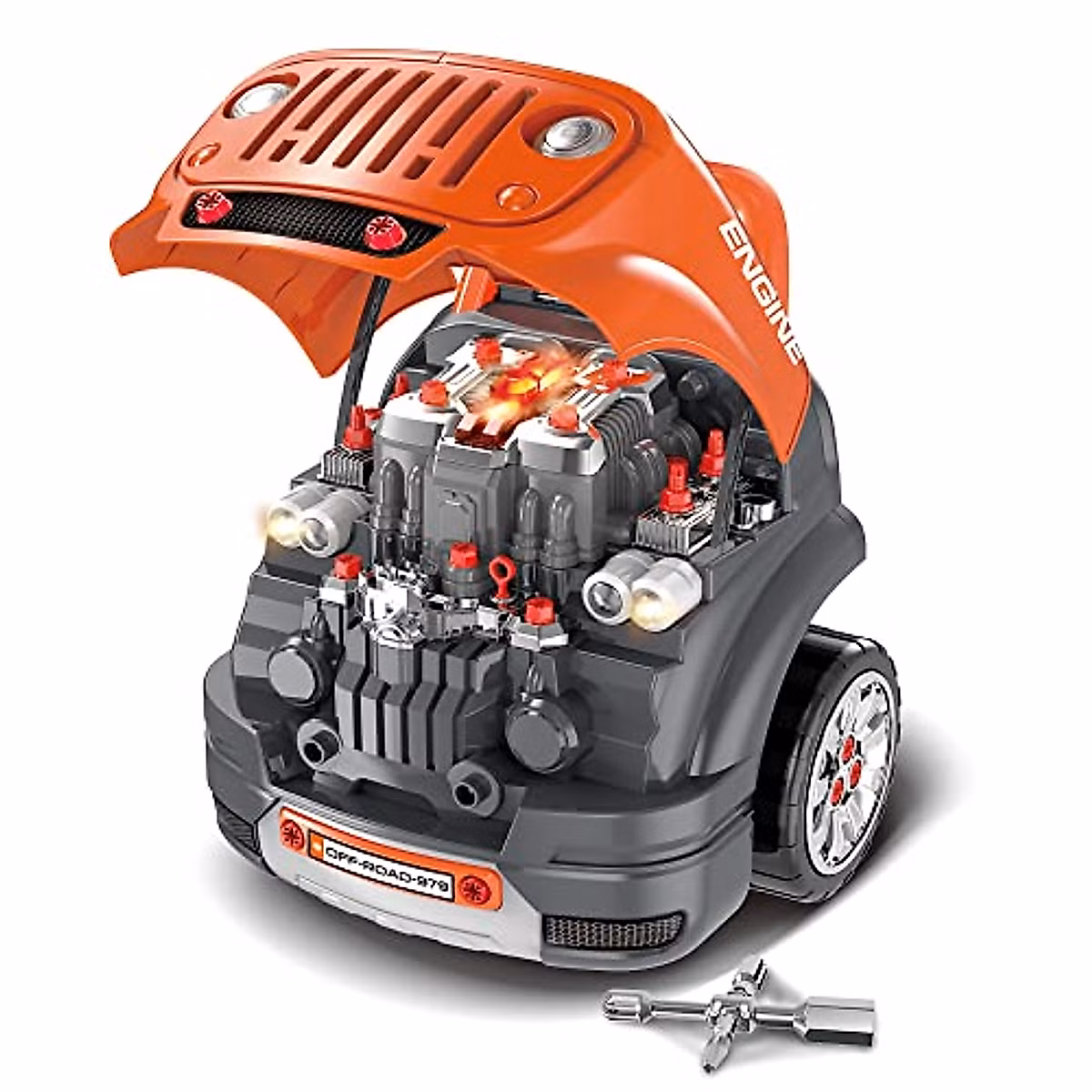 The Bubble Factory ATV Car Mechanic Engine Workshop Remote Control Car with Lights and Realistic Sound Effects - 3 Years+