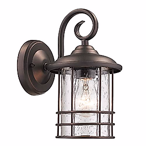MICSIU Outdoor Wall Lantern 1-Light 2 Pack Exterior Wall Sconce Lamp Porch Light Fixture Waterproof with Clear Seedy Glass,Oil Rubbed Bronze for Entryway, House, Patio,Garage,Doorway