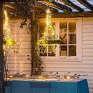 Solar String Lights Outdoor 2 Pack 100 LED 33ft IP65 Waterproof Solar Fairy Lights, 8 Modes Solar Powered String Lights for Porch Balcony Garden Patio Wedding Party Christmas Decoration (Warm White)