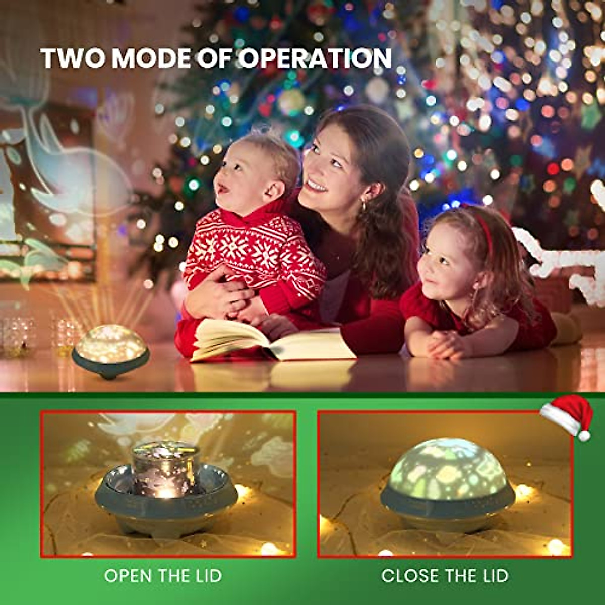 O WOWZON New Night Light Musical Projector for Kids, Star Light Projector for Bedroom, 5 Lighting Modes Mood Lights for Baby Kids Room with Remote Control,7 Sets of Film,255 Stories&Songs