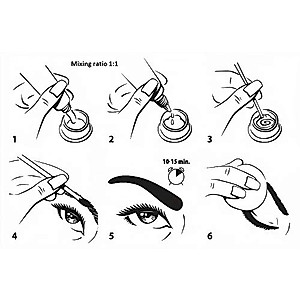 Demure Eyebrow Dye Kit, Professional Formula Brow Tint - contains Argan Oil & Castor Oil (Omega 6, Carotene, Vitamins А, Е, F), Fast and Safe Results (Dark Brown)