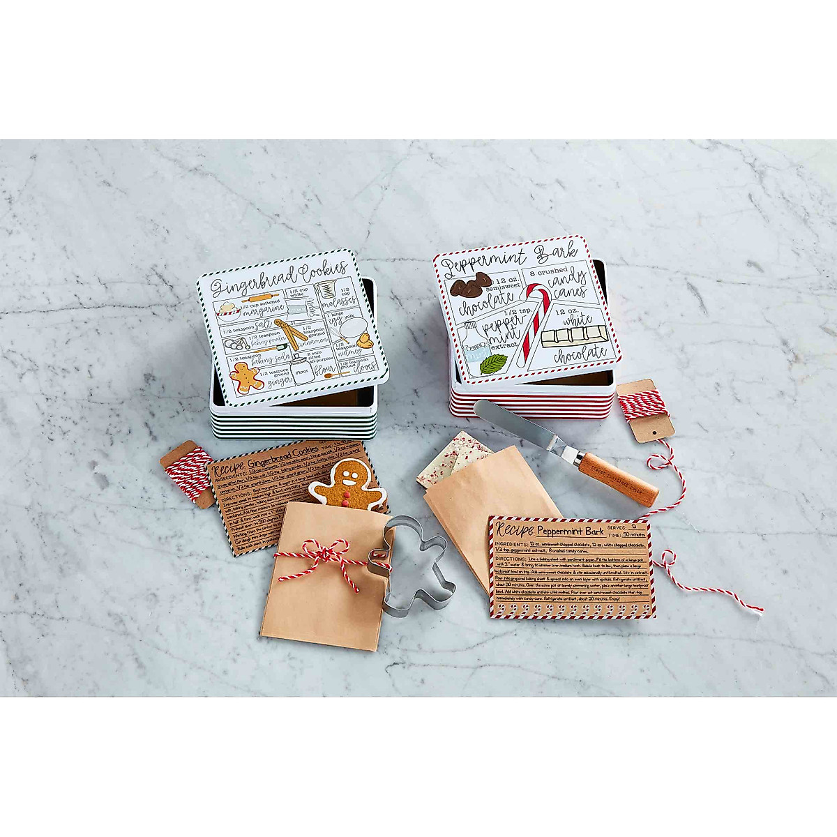 Mud Pie Baking Set, 6" x 6", Peppermint Bark