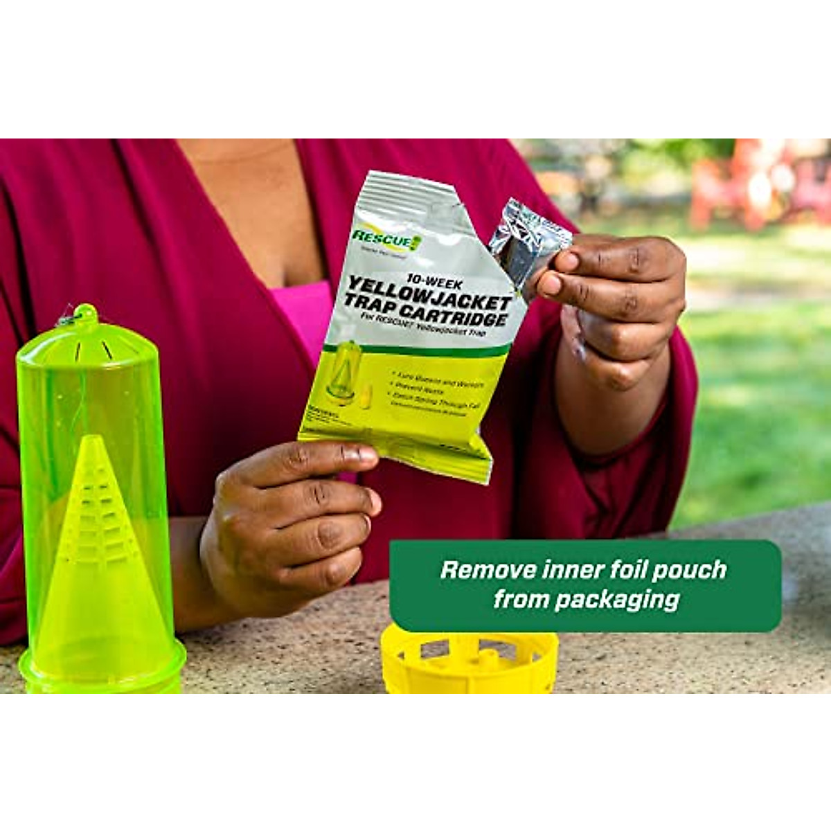 RESCUE! Yellowjacket Attractant Cartridge (10 Week Supply) – for RESCUE! Reusable Yellowjacket Traps - (11 Pack)