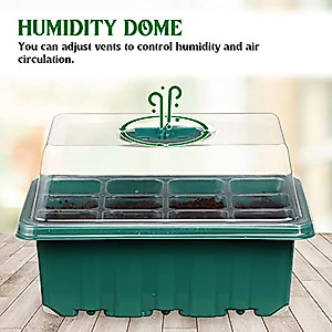 10 Pack Seed Starter Tray 120 Cells Total Tray 150 Peat Soil Peat Pellets for Seedlings Plant Grow Seed Box Tray with Adjustable Humidity Dome Base Garden Propagator Set for Plant Germination Growing