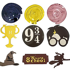 Magical Wizard Potter Party Swirl Decorations Magical Wizard School Whirl Streamers Hanging Swirl Ceiling Decorations Harry Themed Birthday Party Ceiling Streamers Party Supplies 30Count for Kids