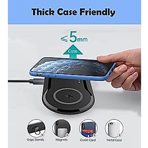 2 in 1 30W Fast Wireless Charger, Wireless Charging Pad, Dual 15W Wireless Charging Station for Samsung iPhone AirPods Type C Cable Included, Black