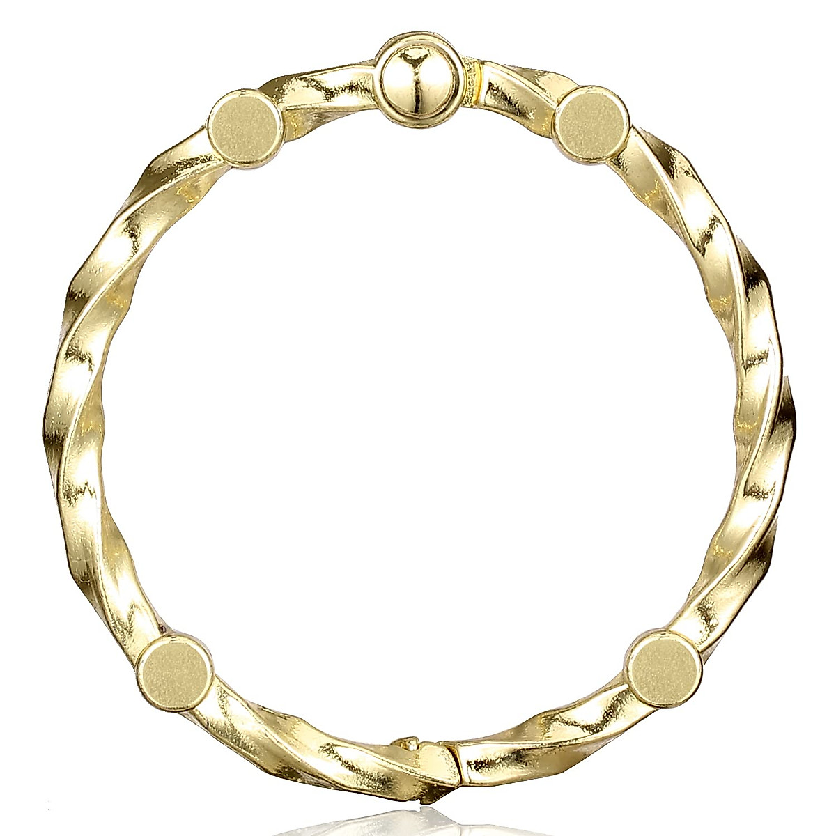 CHICTIE Gold Shower Curtain Rings, Brass Rustproof Decorative Shower Hooks for Bathroom Shower Curtain Rods, Set of 12 Premium Metal Shower Rings Hangers HK5# Circle Ring Design