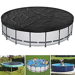 Round Pool Cover 8 FT, Pool Covers for Above Ground Pools, Durable Solar Pool Cover, Cold and UV Resistant Pool Winterizing Kit, Includes Winch and Cable for Easy Installation