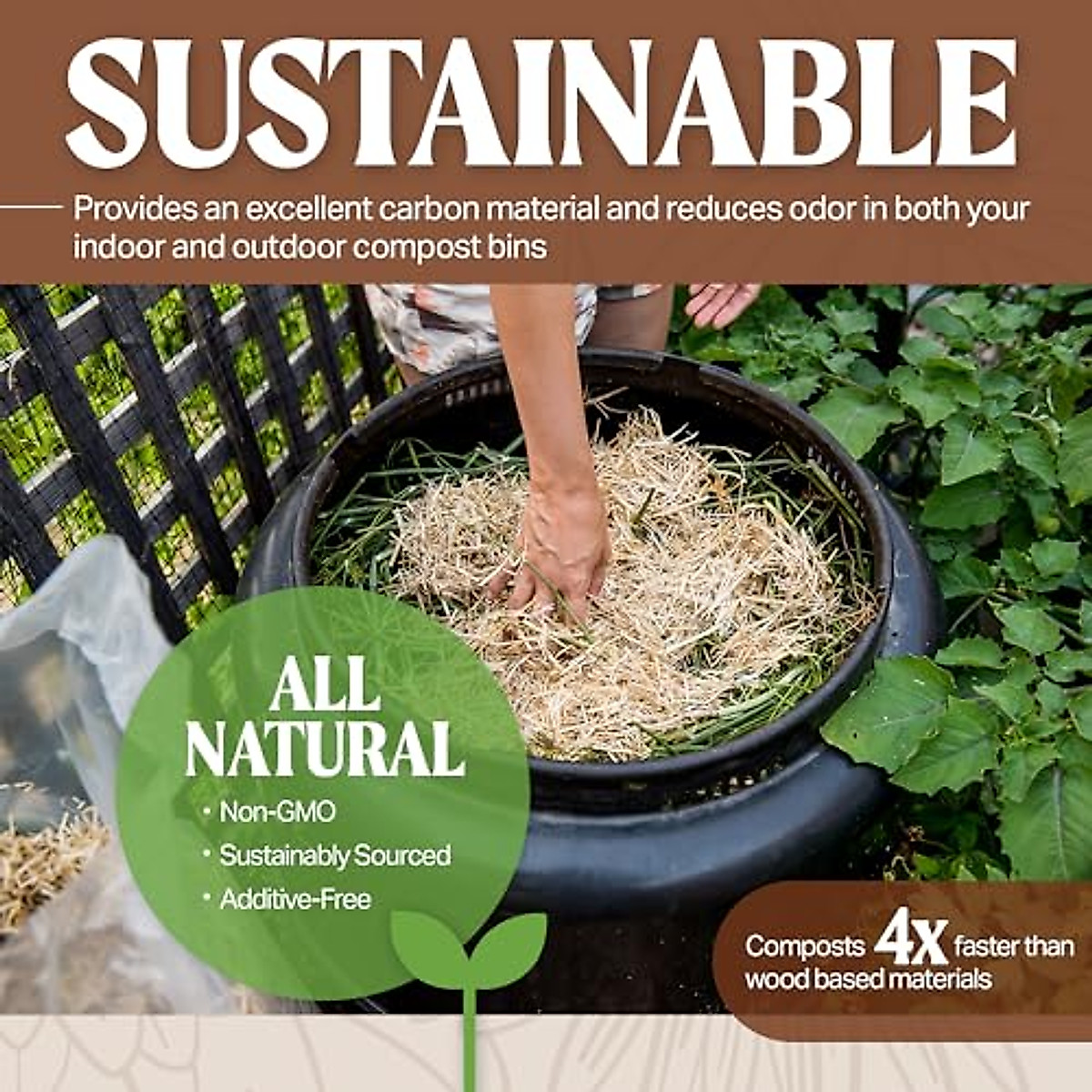 HealthiStraw GardenStraw, 3 cu ft, All-Natural Mulch for Vibrant Gardens, Vegetables Lawn Seeding - Water-Conserving, Weed-Suppressing Wheat Straw - Sustainably Sourced, Thoroughly Cleaned
