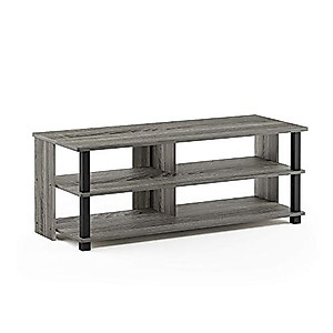 Furinno Sully 3-Tier Stand for TV up to 50, French Oak Grey/Black