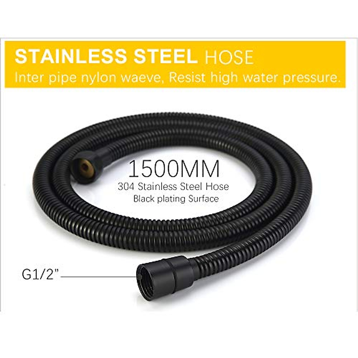 MINJING Hand Held Toilet Bidet Sprayer, Square Dual Way Faucet Valve Shower Set Toilet Washing, Matte Black Douche Kit,A Set