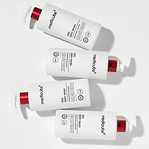 Medicube Red Body Wash || Exfoliate rough and bumpy skin with Salicylic Acid, Lactic Acid, Niacinamide and Hyaluronic Acid | A functional body wash that helps relieve body acne and keratosis pilaris(chicken skin) | NO allergen-forming ingredients | Low pH