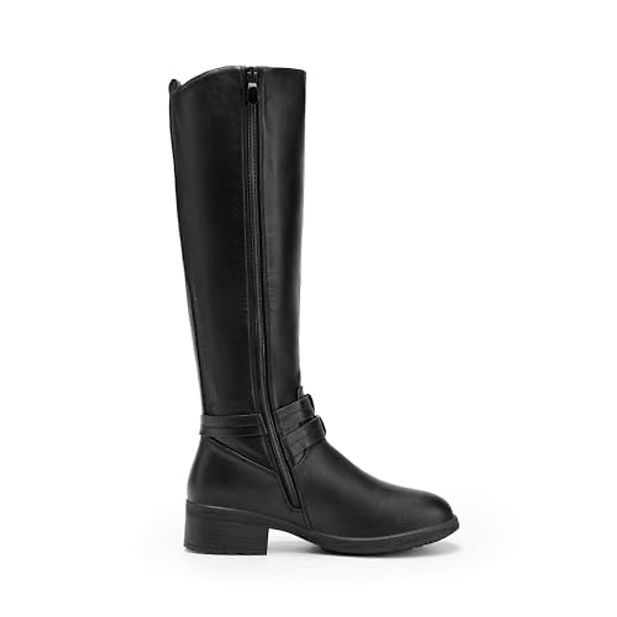DREAM PAIRS Women's Knee High Boots, Buckle Riding Boots,Size 10,Black,UNCLE