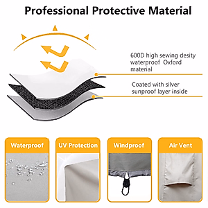 Central Air Conditioner Covers for Outside Units, Waterproof Windproof Heavy Duty Large AC Covers Square for Winter Outdoor Protection (36x36x39inches)