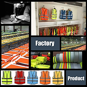 YOWESHOP High Visibility Safety Vest Custom Your Logo Protective Workwear 5 Pockets With Reflective Strips Outdoor Work Vest (Neon Yellow (L))
