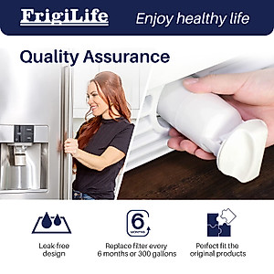 FrigiLife 4396508 Replacement for Whirlpool 4396510, EDR5RXD1, NLC240V, PNL240V, 4396508p, 4396547, 4392857, 9010, LC400V, WF-NLC240V, 46-9010, Everydrop Filter 5 Refrigerator Water Filter, 4PACK