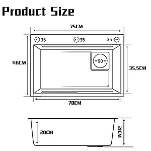 Drop-in Kitchen Sink, Stainless Steel Nano Waterfall Sink, Commercial Sink Single Bowl with Pull-Down Faucet Chopping Board and Cup Washer Workstation Sink Accessories