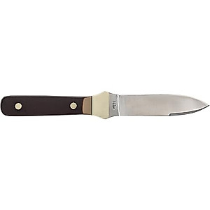 Old Timer 162OT Boot Knife 7.8in High Carbon Stainless Steel Full Tang Fixed Blade Knife with 3.8in False Edge Blade, Black Sawcut Handle, and Leather Belt Sheath for Camping, Hunting, and Outdoors