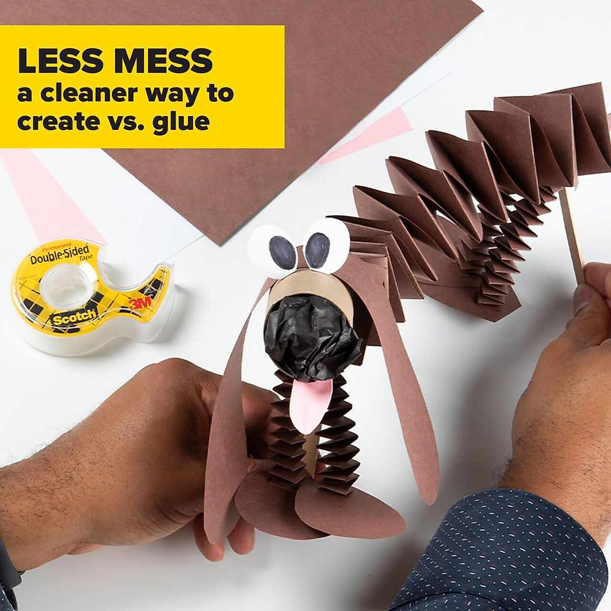 Scotch Double Sided Tape, Permanent, 1/2 in x 400 in, 2 Dispensers/Pack (137DM-2)