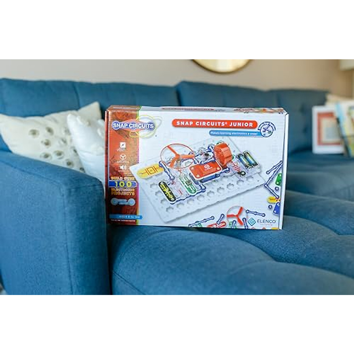 Snap Circuits Jr. SC-100 Electronics Exploration Kit, Over 100 Projects, Full Color Project Manual, 28 Parts, STEM Educational Toy for Kids 8 +