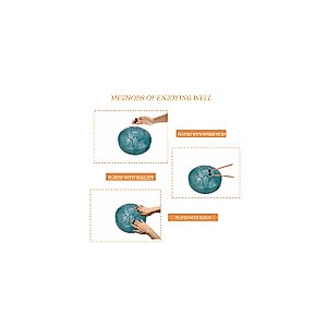 Nanrika Steel Tongue Drum, 10 Inch 11 Note, Percussion Instrument, Hand Pan Drum, With Bag, Music Book, Drumstick and Finger Cover (Malachite)