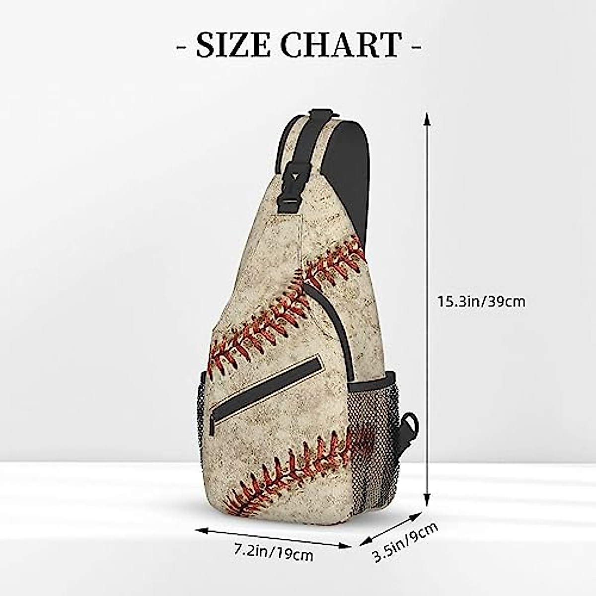 Srucddu Baseball Print Sling Bag For Women, Sling Backpack Crossbody Sling Bags Sling Purses For Women