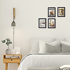 Giftgarden 5x7 Picture Frame Set of 4, 6x8 Matted to Display 5 by 7 Photo with Mat or 6 by 8 without Mat for Wall or Tabletop, Black