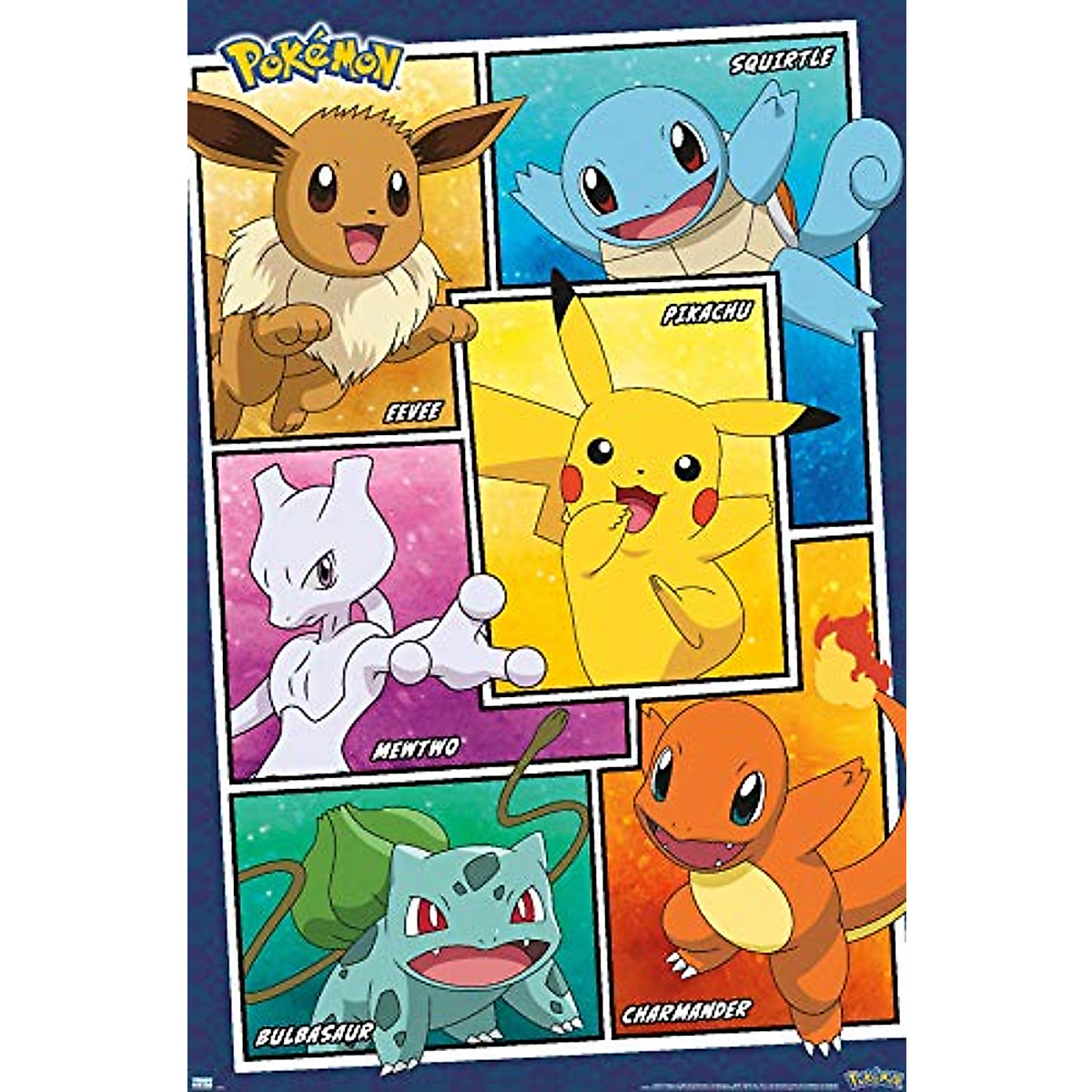 Trends International Pokémon - Group Collage Wall Poster, 22.375" x 34", Unframed Version for Bathroom