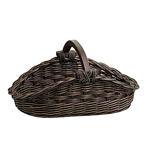The Basket Lady Wicker Gathering Basket, Large, 22.5 in L x 12.5 in W x 12 in H, Antique Walnut Brown (Sold Individually)