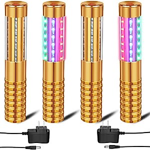 4 Pieces LED Strobe Baton Bottle Service Sparklers LED Metallic Bottle Service Lights Handheld Light for Nightclubs Weddings Parties Activities Supplies