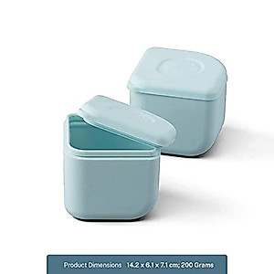 Miniware Silipods Aqua 2 Pack | Leakproof Silicone Hot & Cold Food Storage for Baby Toddler Kids | Dishwasher, Fridge, & Freezer Safe | for Purees, Soups, Dressings, & More (4 oz)