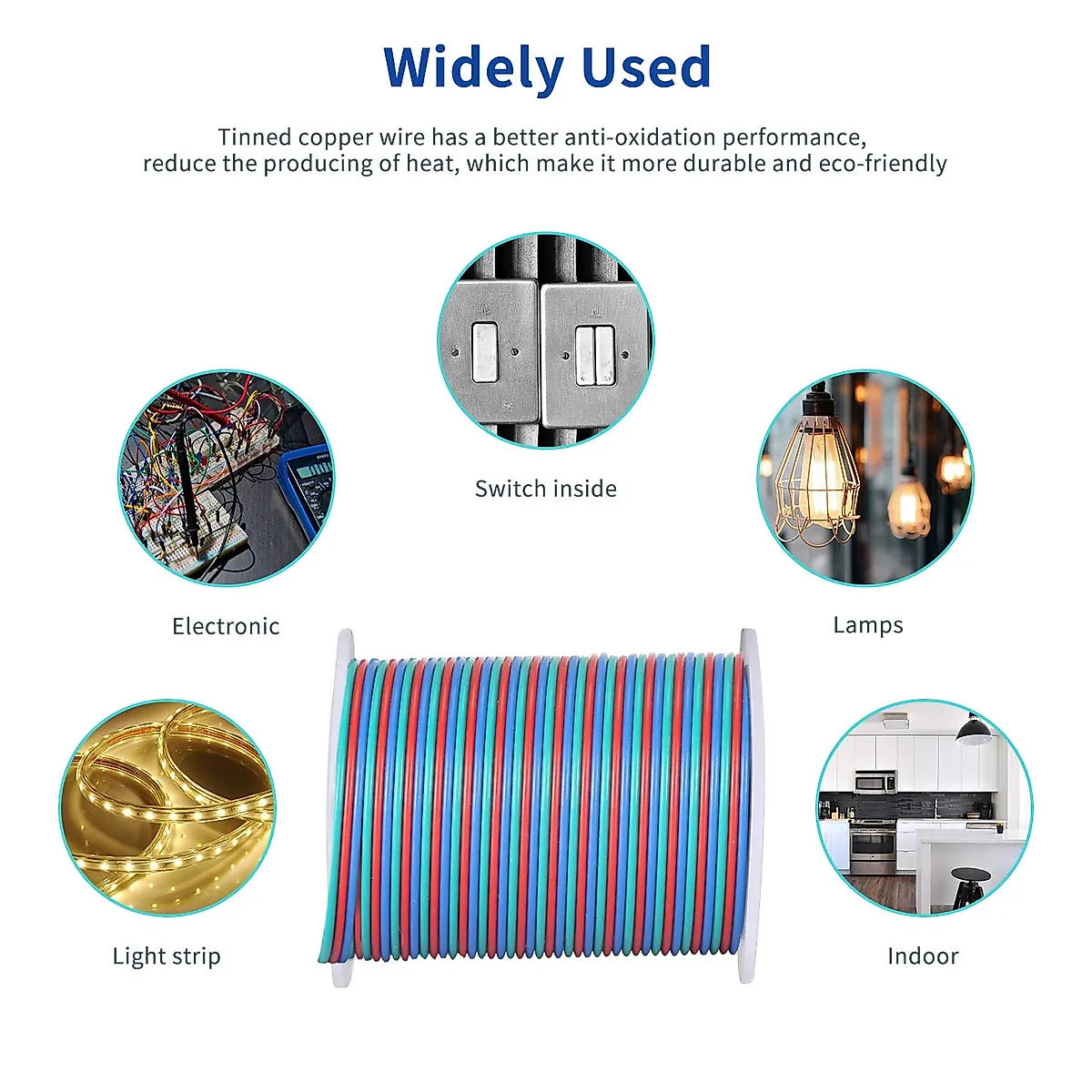 C-able 22 AWG 3 Conductor Wire for WS2811 WS2812b 3Pin RGB Extension Cable 20m with Spool