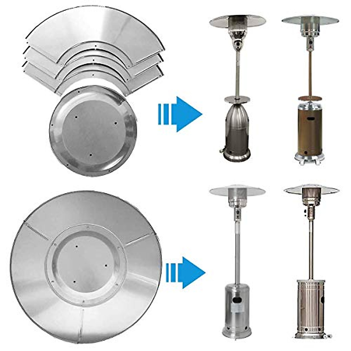 Patio Heater Replacement Dome, Propane Heat Reflector Shield Top for Outdoor Heaters