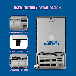 WANAI 3.2 Cu.Ft Mini Fridge with Freezer, Single Door Small Compact Refrigerator with 5 Adjustable Thermostat, LED Light, 3 Removable Shelves for Office, Dorm, Bedroom, Apartment, Kitchen Silver