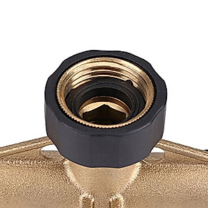 Zerodis Garden Hose Splitter 4 Way Brass,3/4" Tap Splitter 4 Way Shut Off Connector Pipe Splitter Nozzle Switcher Tap Connectors for Garden Irrigation (American Thread 3/4")